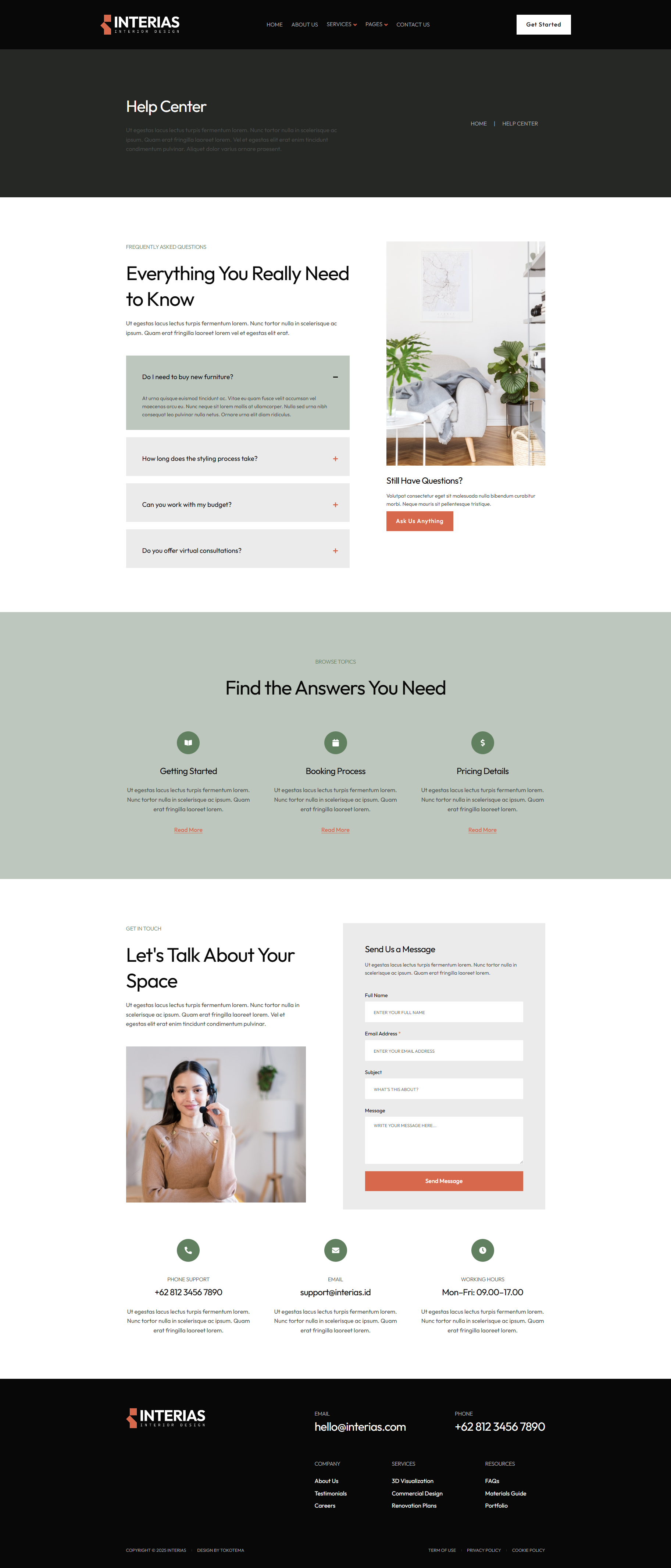Interias - Interior Design Service Elementor Template Kit by Tokotema